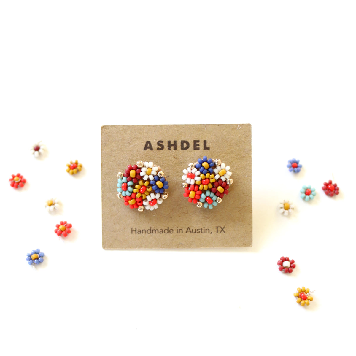 Beaded Flower Studs Bouquet Daisy Chain Hand Sewn Textile Fabric Stud ...